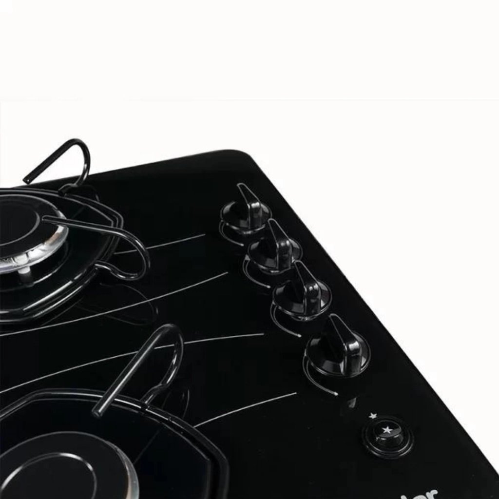 Fogão Cooktop Gás Braslar Pop 5 Bocas Preto 127v/220v | MadeiraMadeira