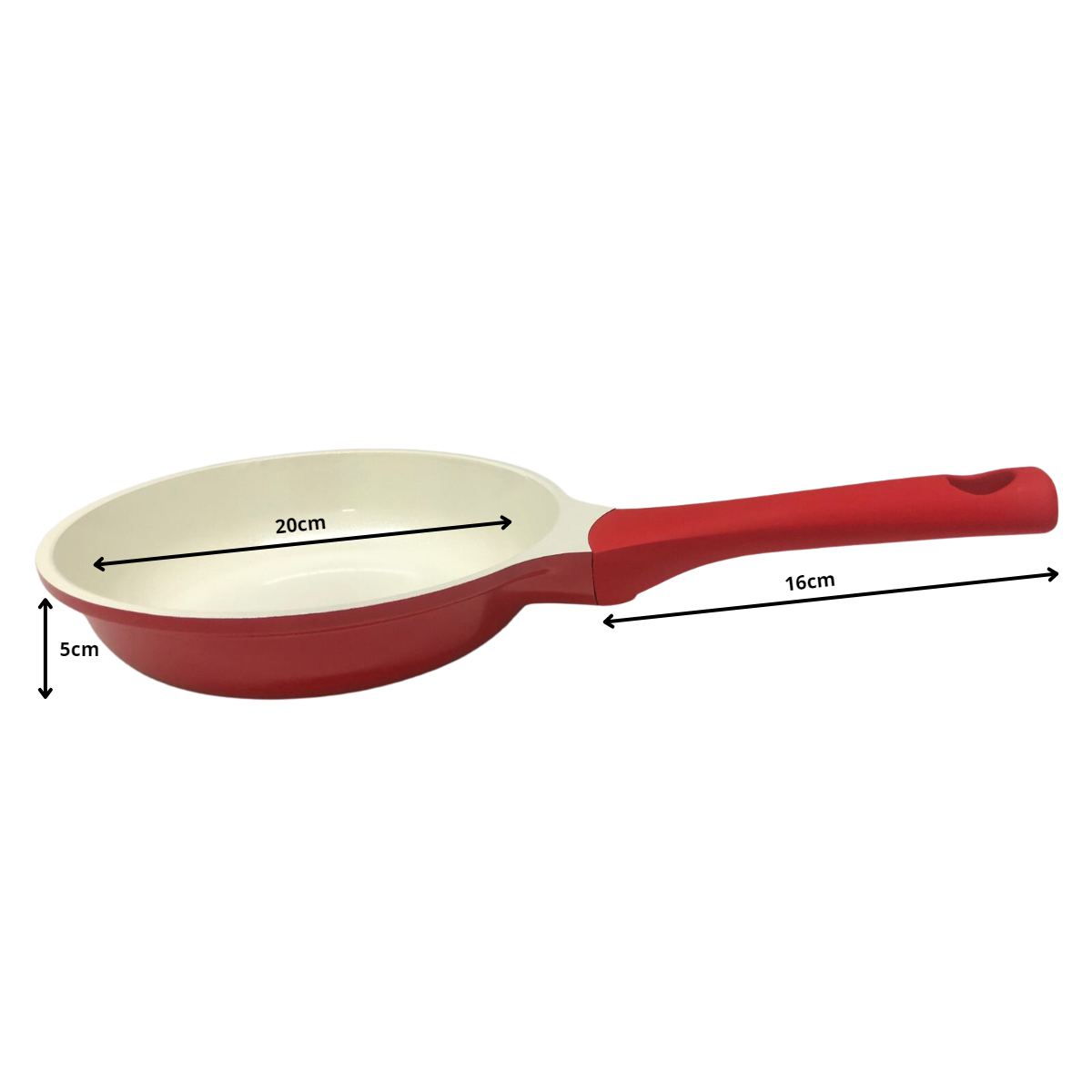 Frigideira 20cm Profissional Ceramica Antiaderente Vermelha ...