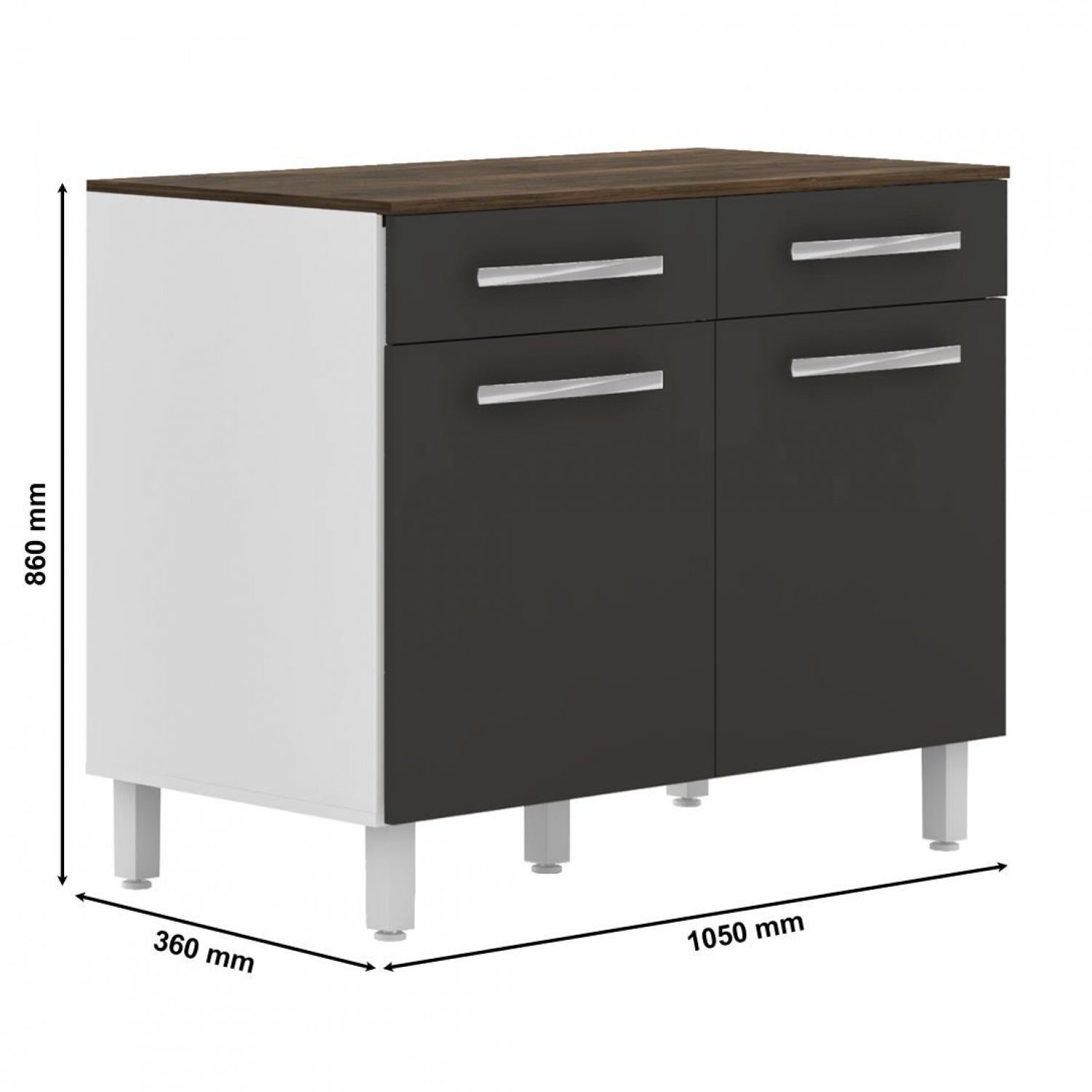 Balcão 2 Portas 2 Gavetas Lorena Plus Madine | MadeiraMadeira