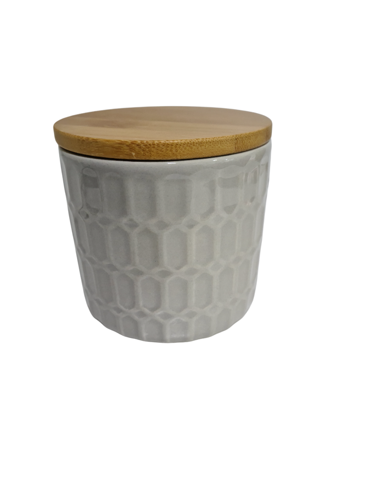 Pote Tampa Ceramica E Bambu M 95x95x9cm C3b Cb1945 Cinza Claro