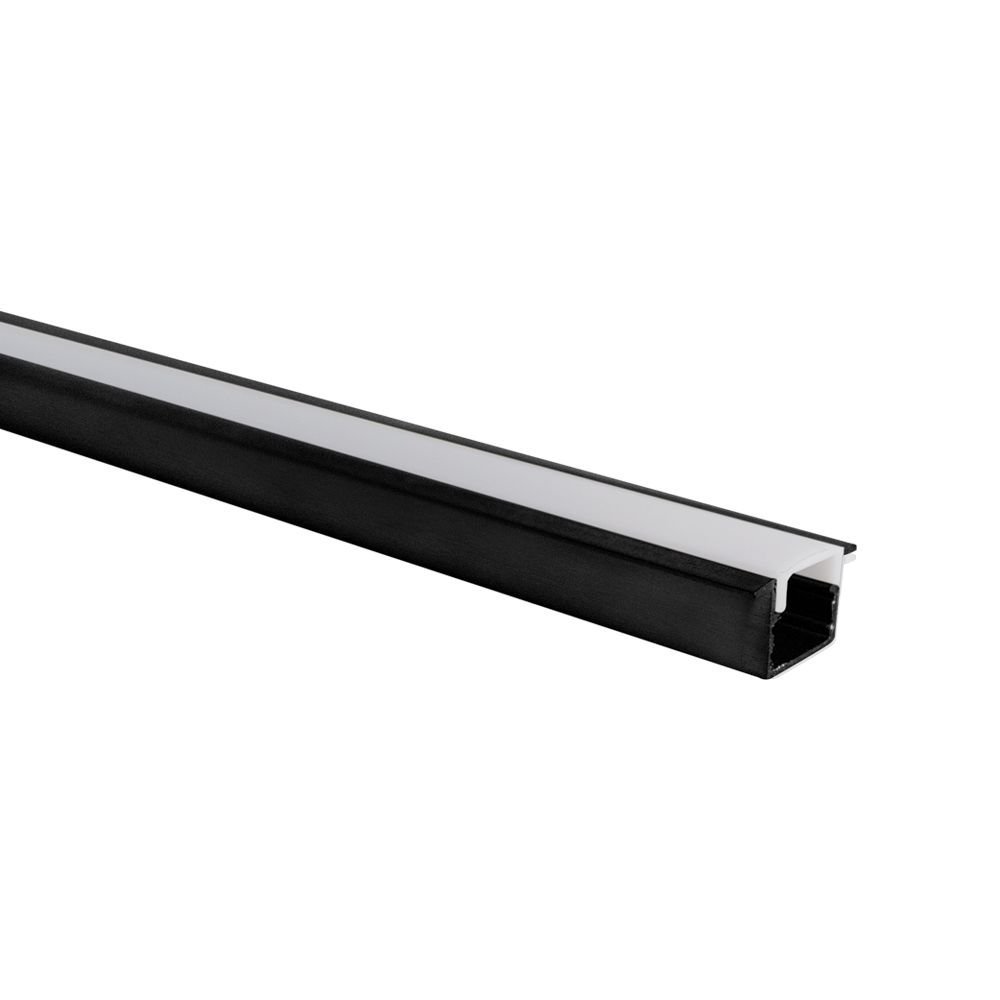Perfil de Embutir para Fita Led Blumenau Line 25mm com 1 metro Preto ...