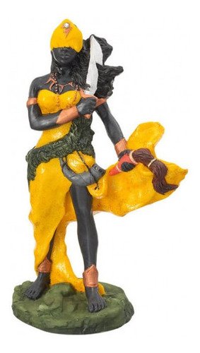 Imagem Orixa Oya (iansa) Amarela Escultura Resina Estatua 25 Cm ...