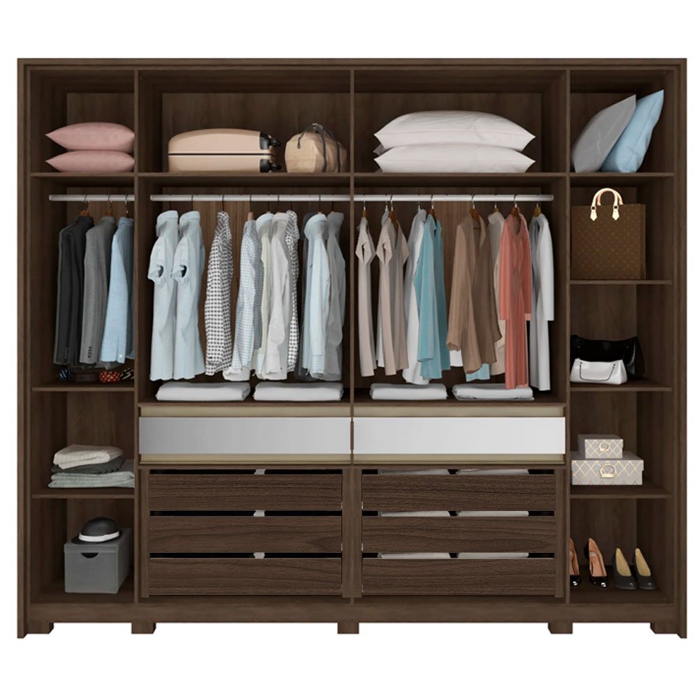 Guarda-Roupa Regência com 10 Portas e 8 Gavetas Móveis Rimo Tauari ...