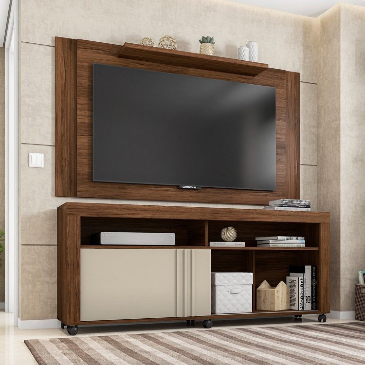 Rack com Painel para TV Extensível até 55 Polegadas com Rodízio Multi ...