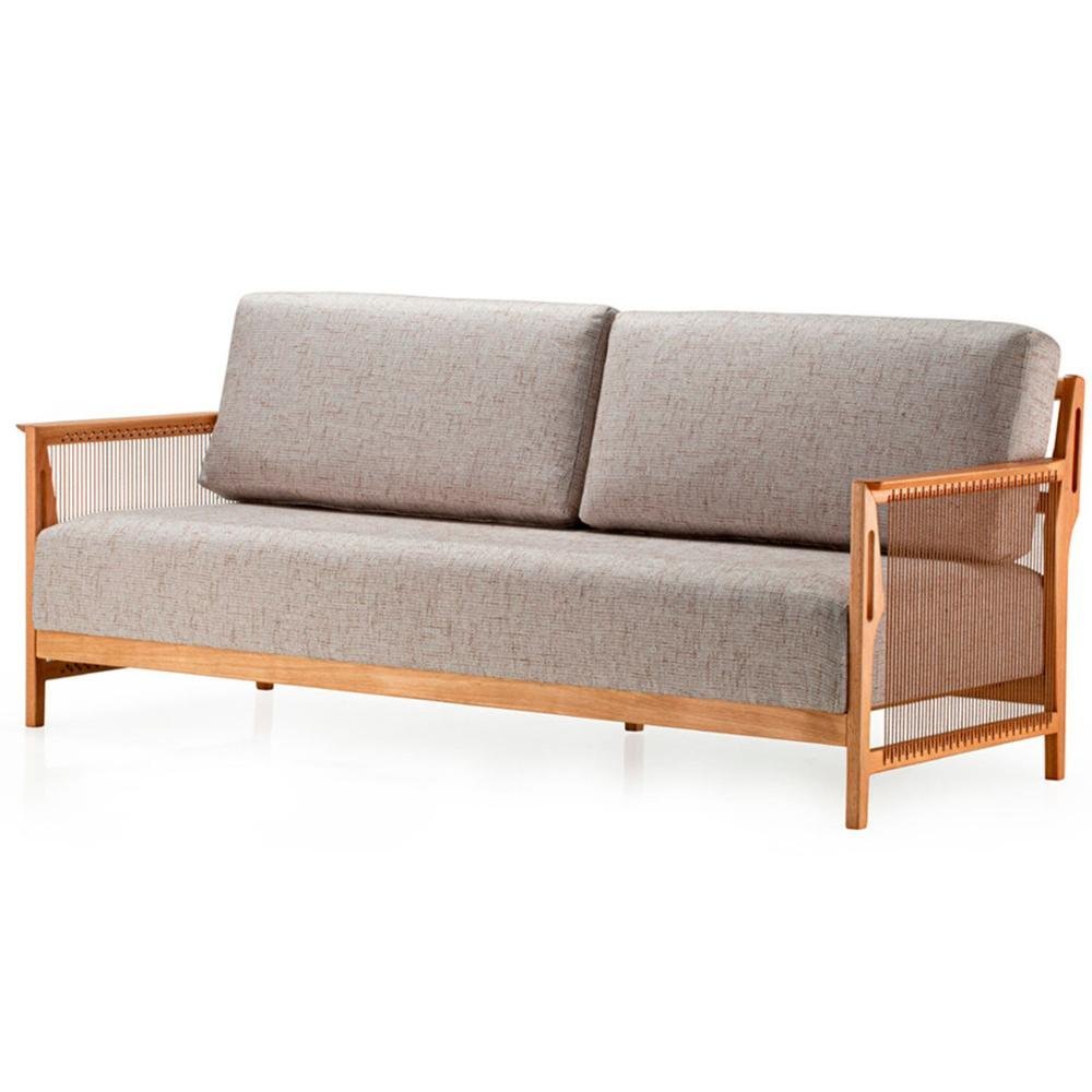 Sofá Los Ozki 160 cm Madeira Eucalipto Cedro Tecido 430C Corda Redonda ...