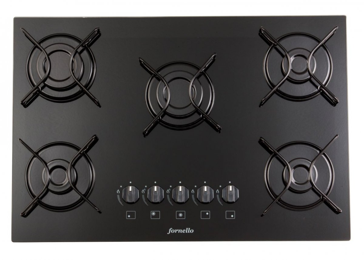 Fogão Cooktop FORNELLO a Gás 5 bocas preto - acendimento automático ...