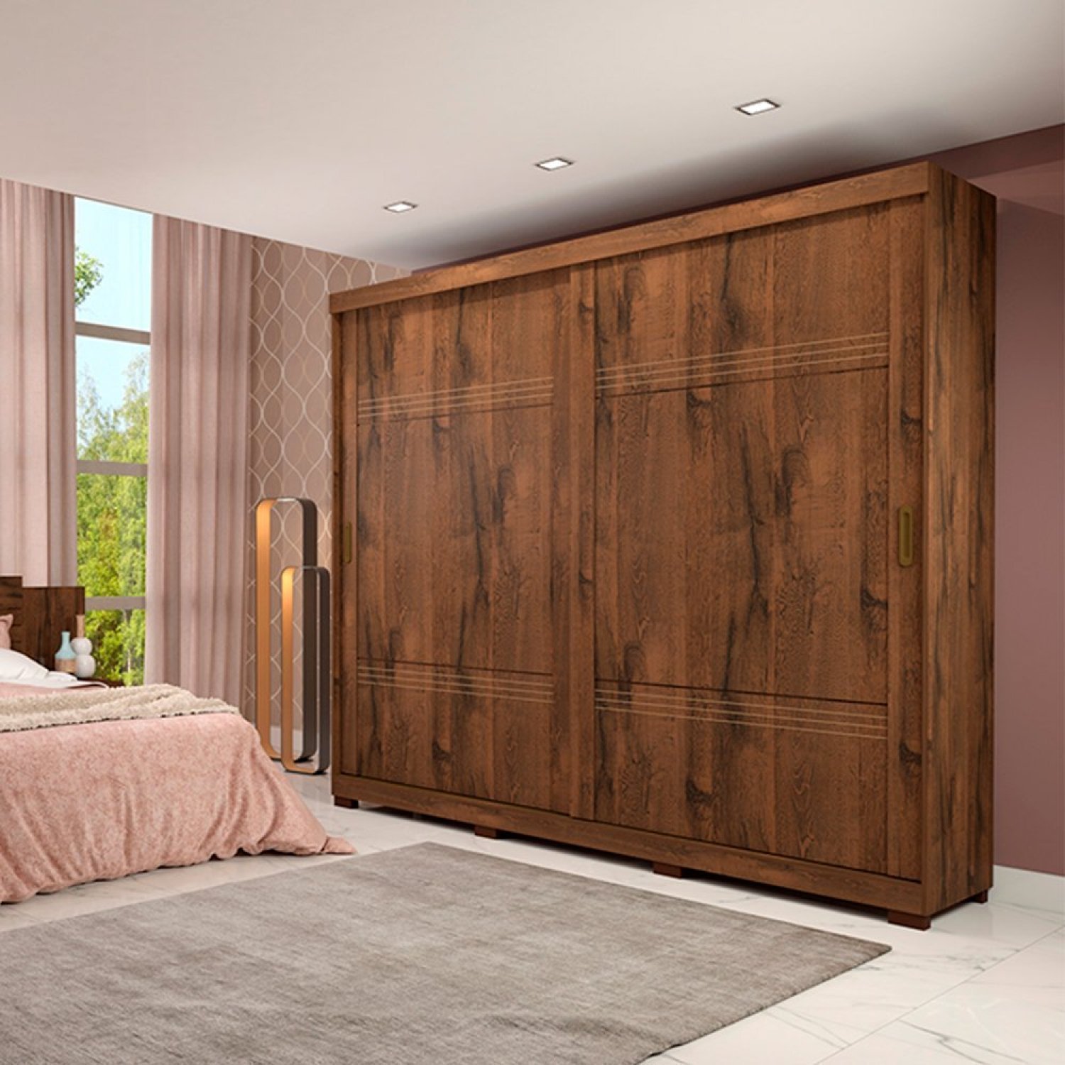 Guarda-Roupa Casal 2 Portas MDF Blumenau Panan Móveis | MadeiraMadeira