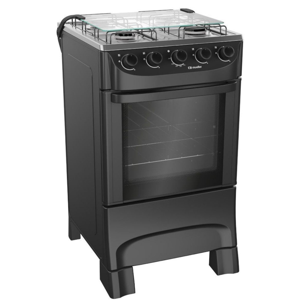 Fogão 4 Bocas Moderatto Mfi4ba Mueller Preto Fosco | MadeiraMadeira