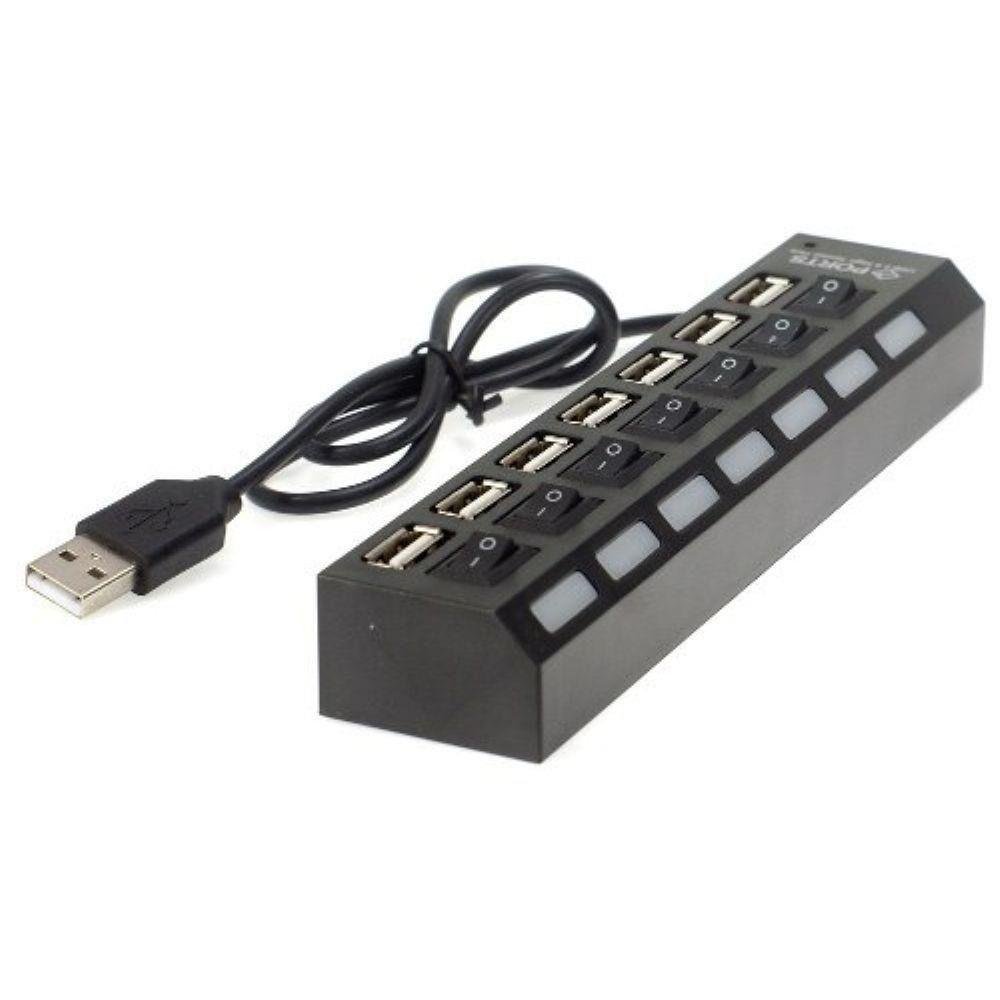 Hub Usb 7 Portas 3.0 Pendrive Tv Mouse Teclado Adaptador. | MadeiraMadeira