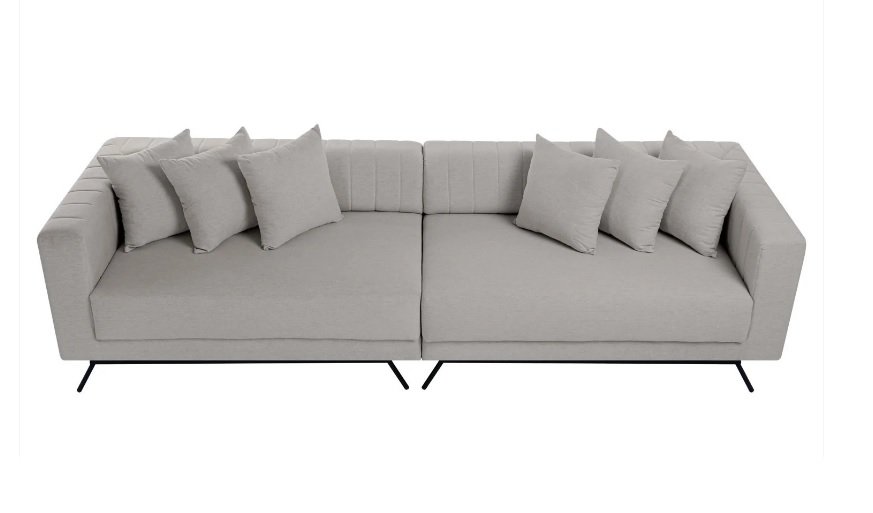 Sofá Espanha 270 cm - Linho Cinza Renorma | MadeiraMadeira