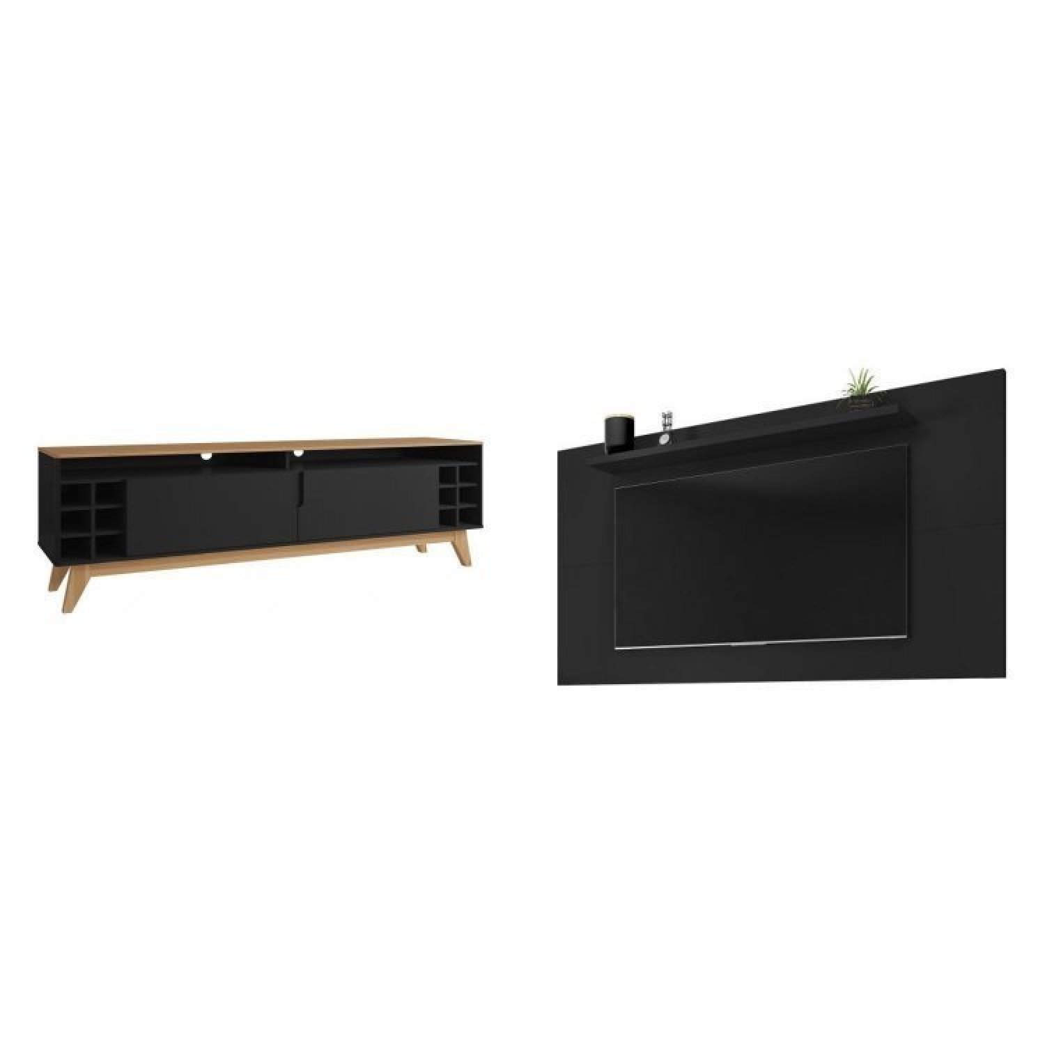 Rack com Painel para TV até 60 Polegadas Retrô com Adega Wine Esmeralda ...