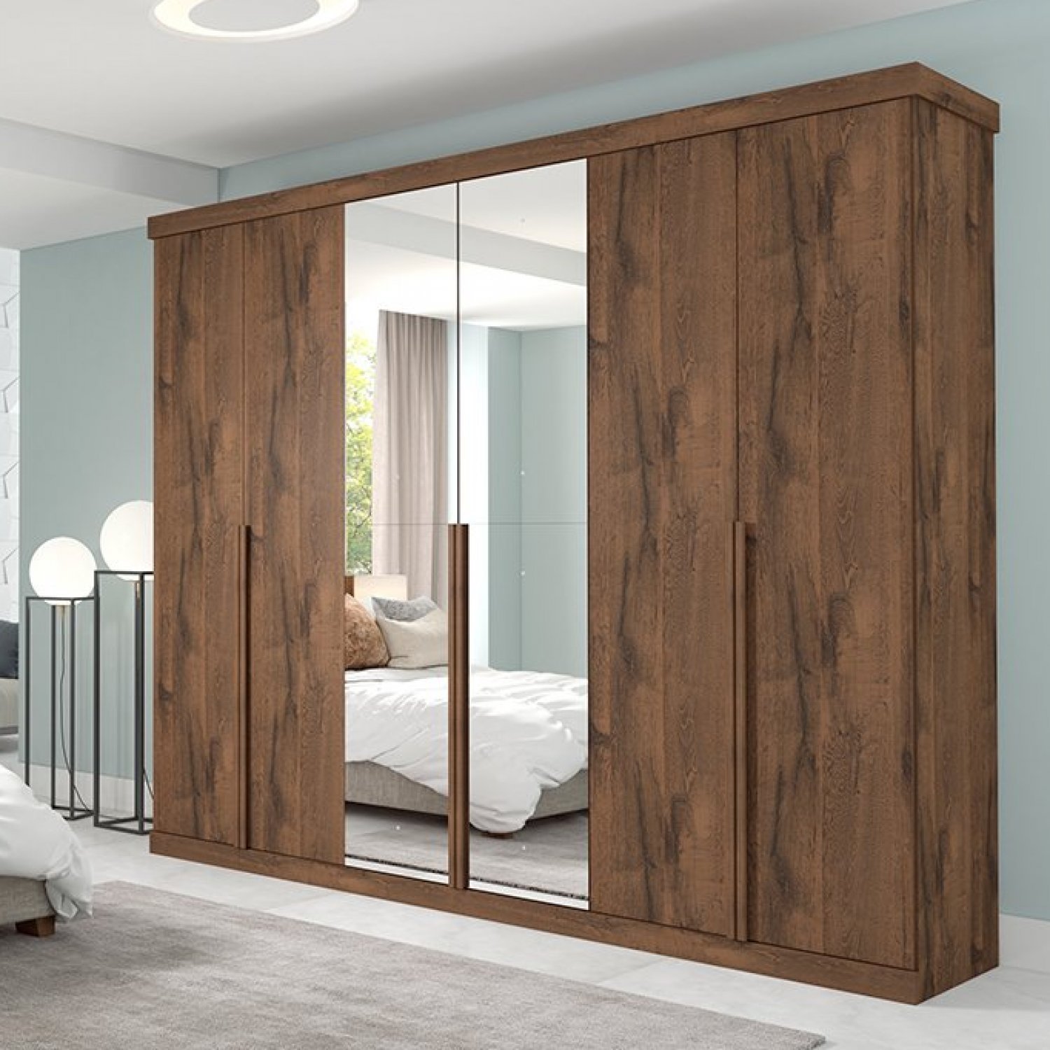 Guarda-Roupa Casal 6 Portas Guarapari MDF Panan Móveis | MadeiraMadeira