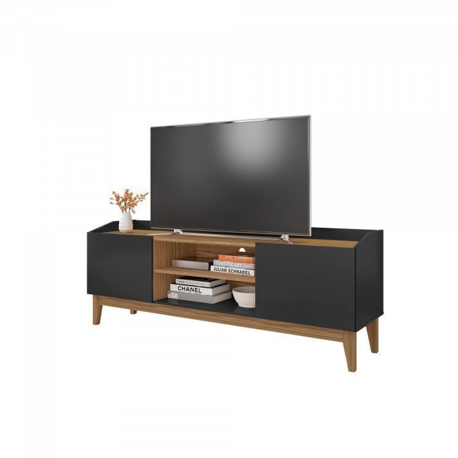 Rack com Painel para TV até 60 Polegadas Retrô Ravena Esmeralda Casa D ...