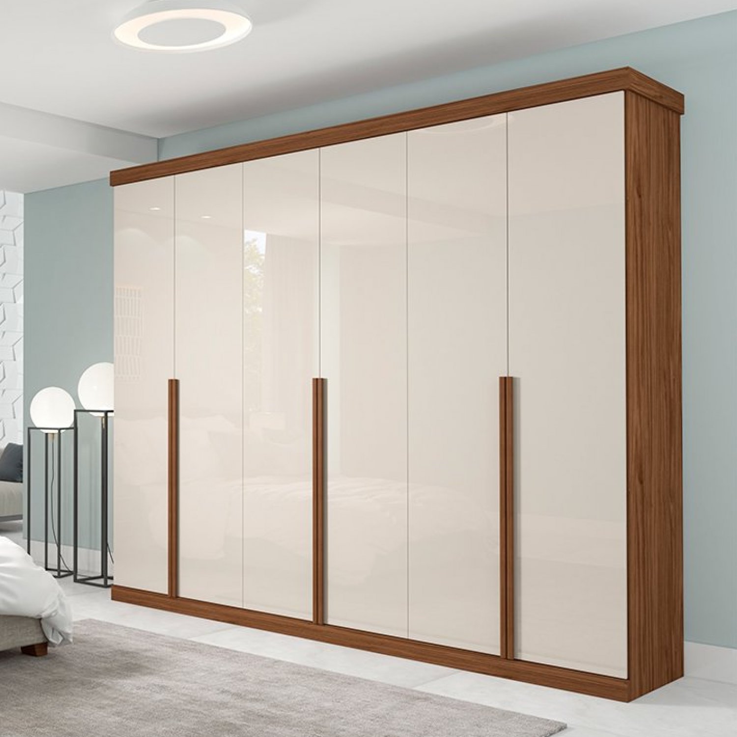 Guarda Roupa Casal 6 Portas MDF Guarapari Panan Móveis | MadeiraMadeira