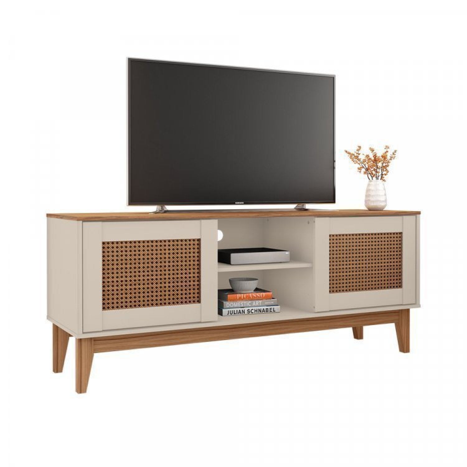 Rack com Painel para TV até 60 Polegadas Retrô Safira Versátile Casa D ...