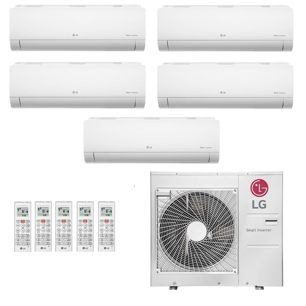 Ar-Condicionado Multi Split Inverter LG 48.000 BTUs (4x Evap HW 9.000 + 1x Evap HW 18.000 ...