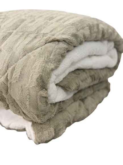 Edredom Sherpa Bege Hedrons - Casal | MadeiraMadeira