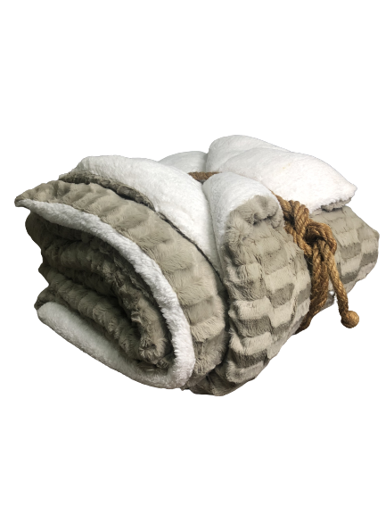 Edredom Sherpa Bege Hedrons - Casal | MadeiraMadeira