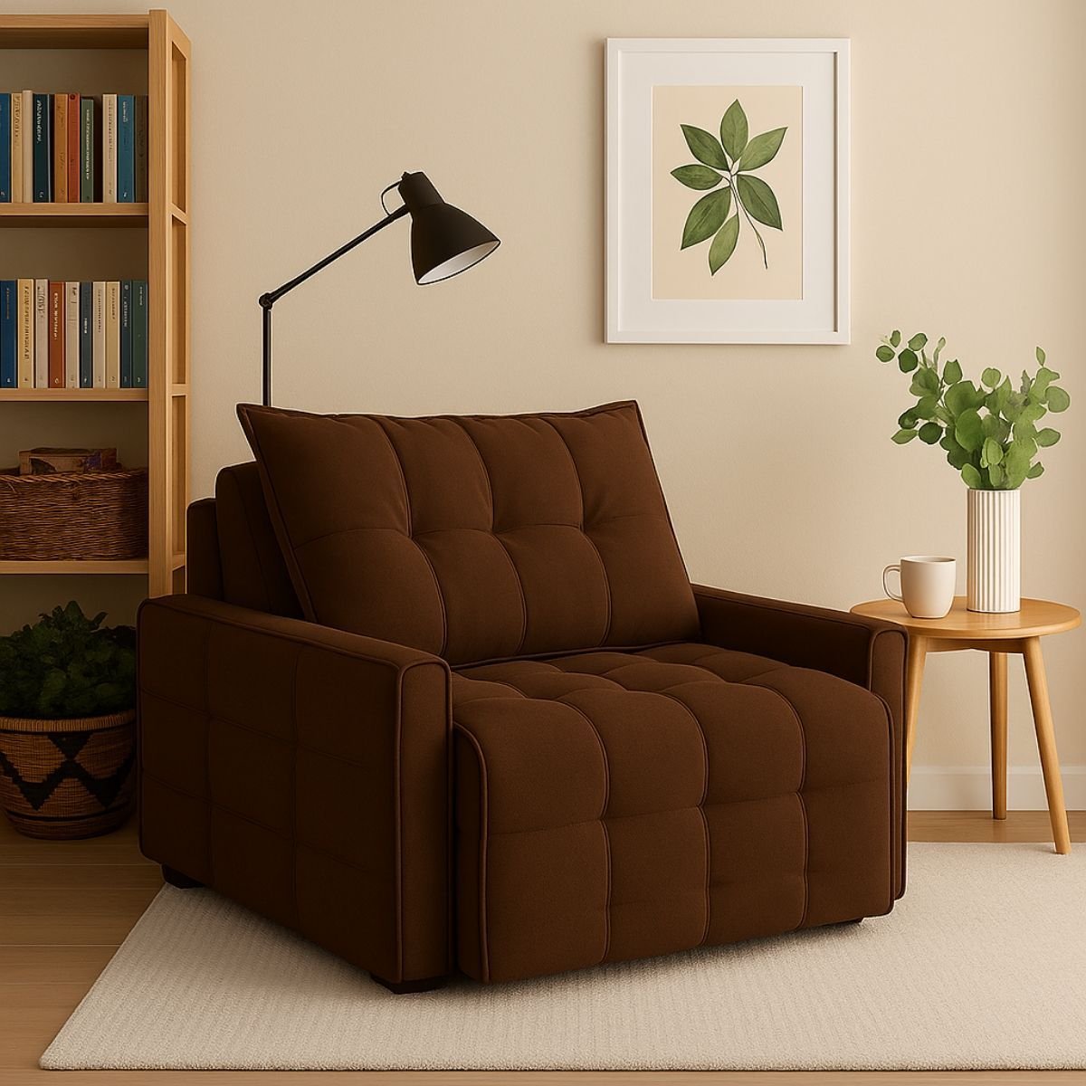 Poltrona Dubai Moderna Retrátil Reclinavel 100cm Confortavel:marrom ...