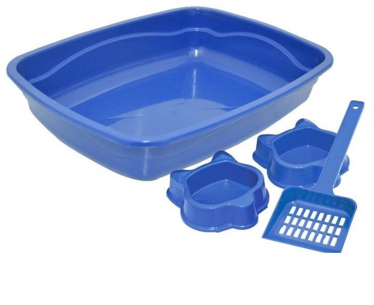 Bandeja Gatos Comedouro bebedouro Pá Higiênica azul | MadeiraMadeira