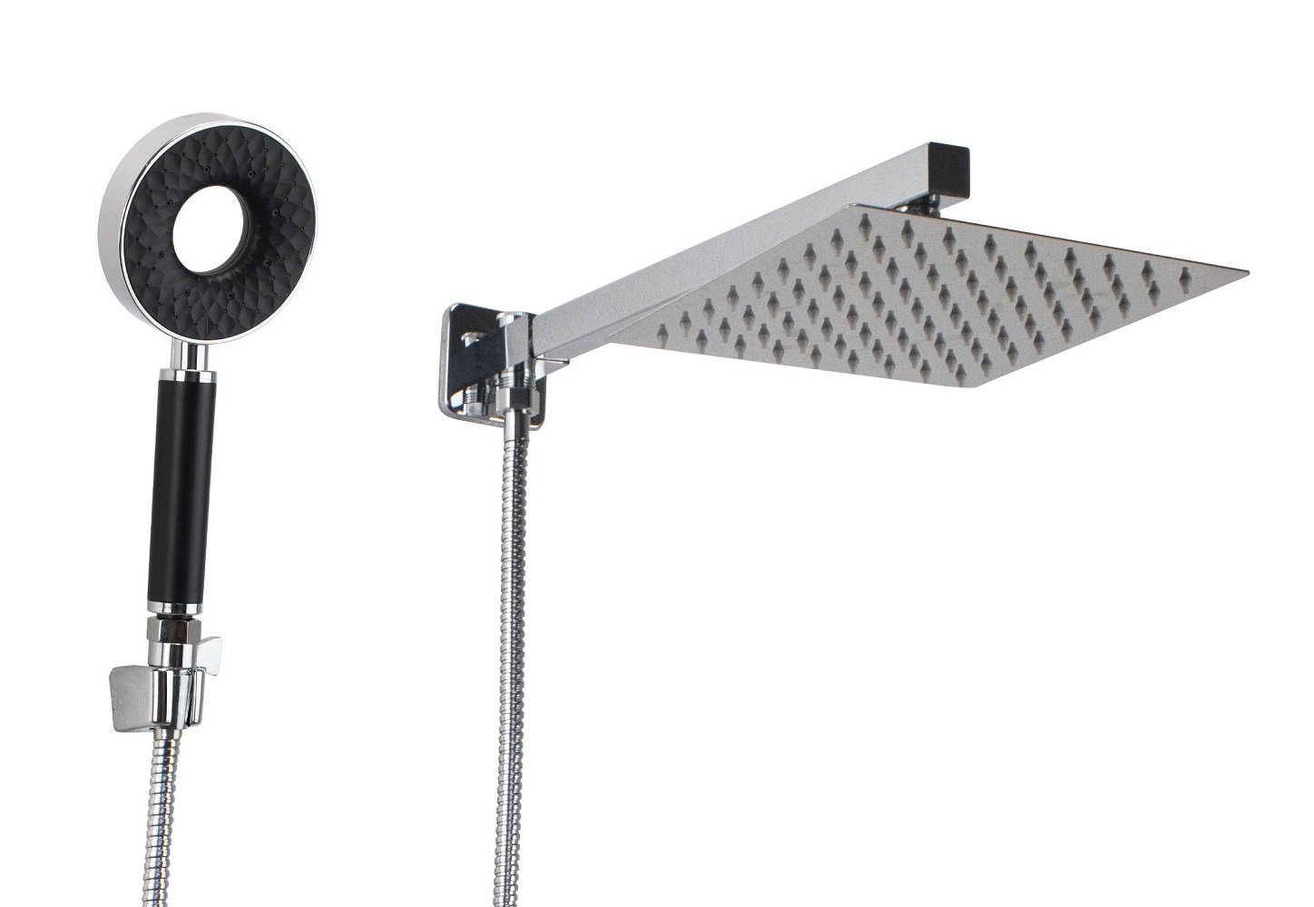 Ducha Inox 304 Quadrado 20 Cm C/ Duchinha Manual 3 Jatos | MadeiraMadeira