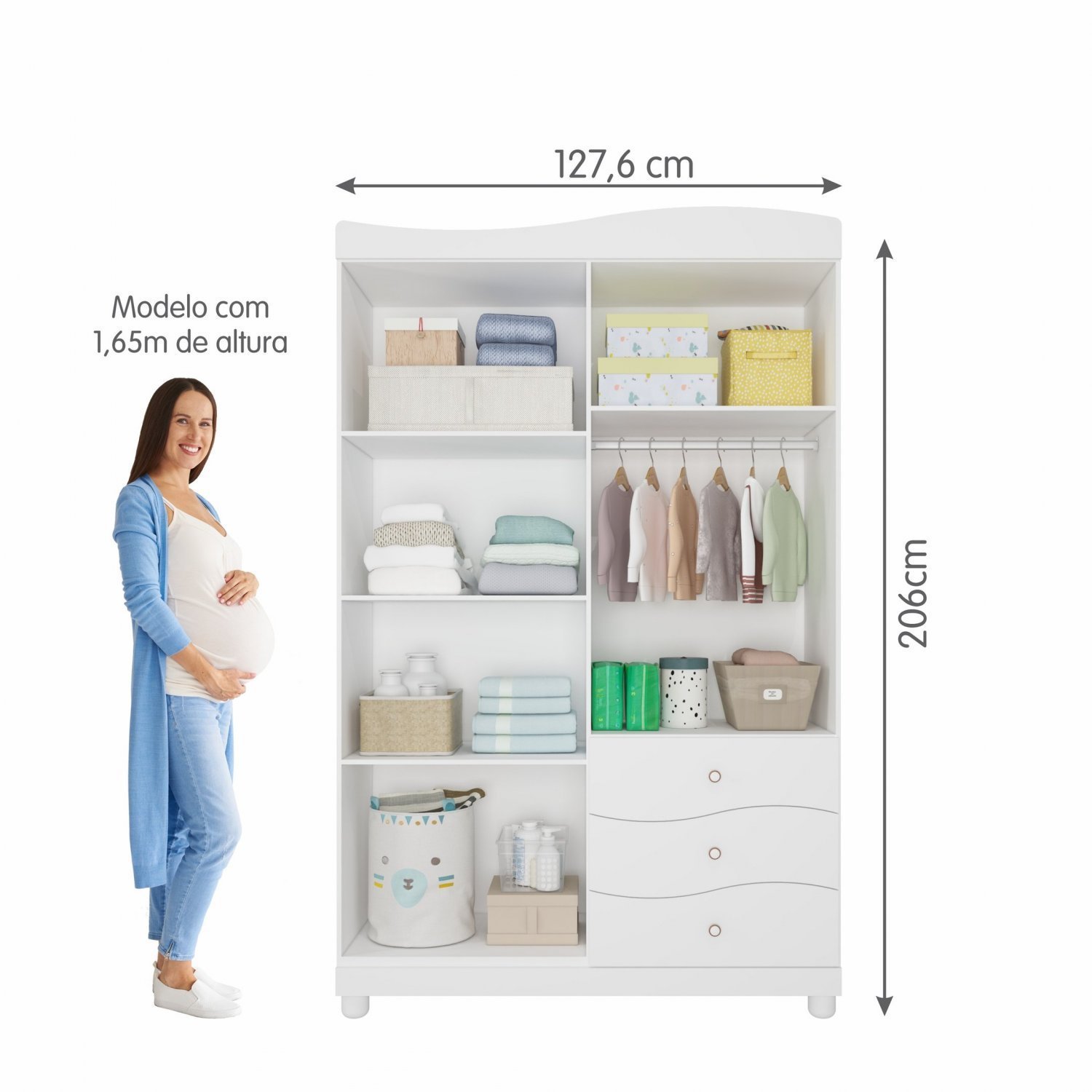 Guarda Roupa de Bebê 4 Portas e 3 Gavetas Soninho Espresso Móveis ...