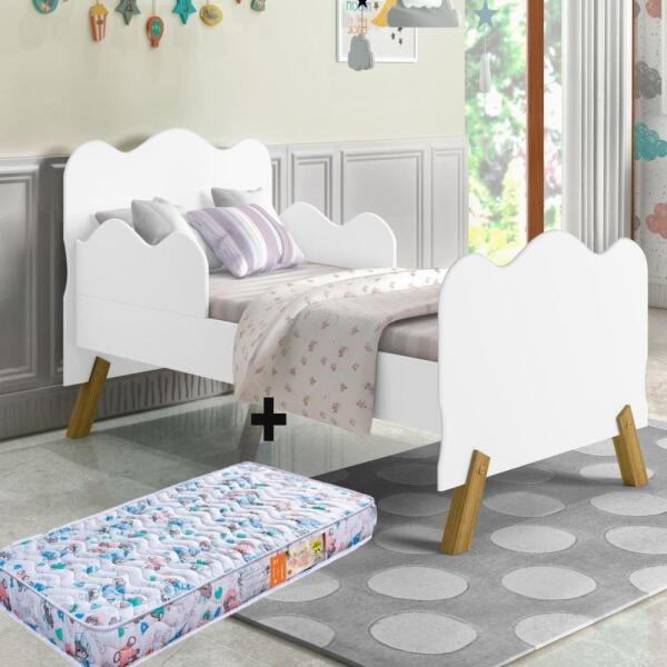 Cama Infantil Angel + Colchão Juvenil Moderna | MadeiraMadeira