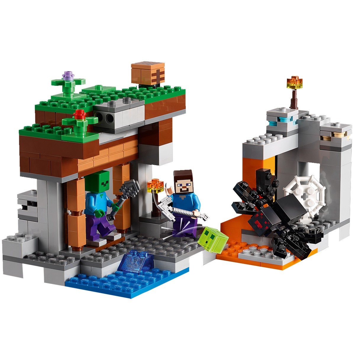 Brinquedo LEGO Minecraft A Mina Abandonada +7 Anos 248 Peças Blocos de ...