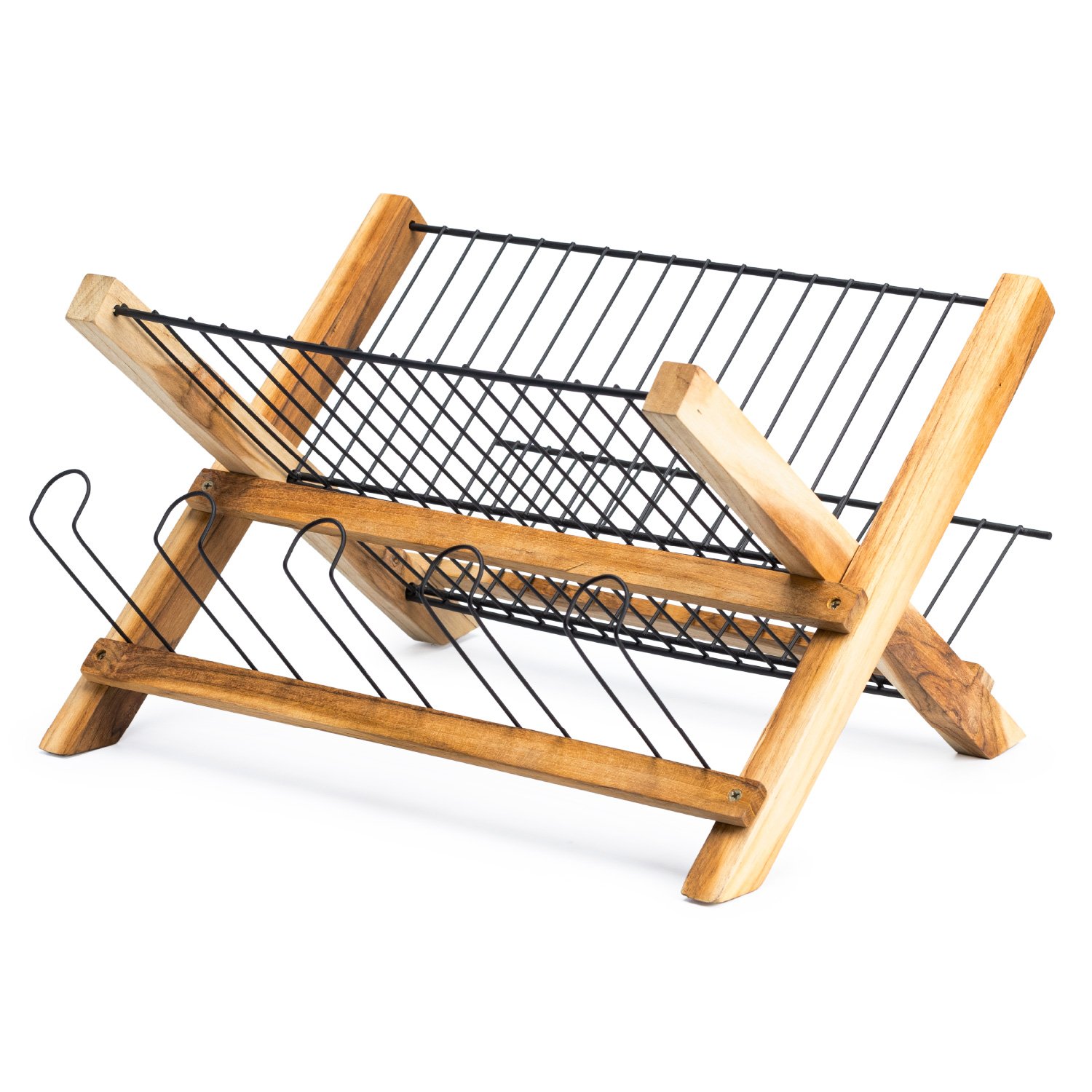 Escorredor de louça madeira teca descansa pratos artesanal | MadeiraMadeira