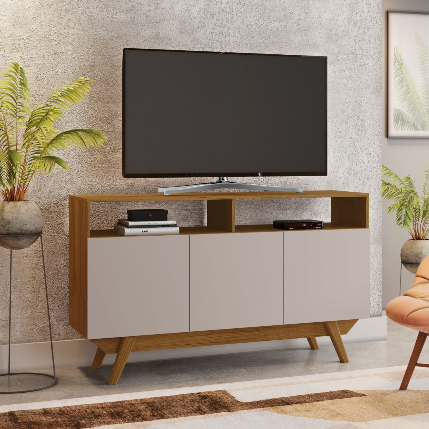 Rack para TV até 55 Polegadas Retrô Celebrar JCM Móveis | MadeiraMadeira