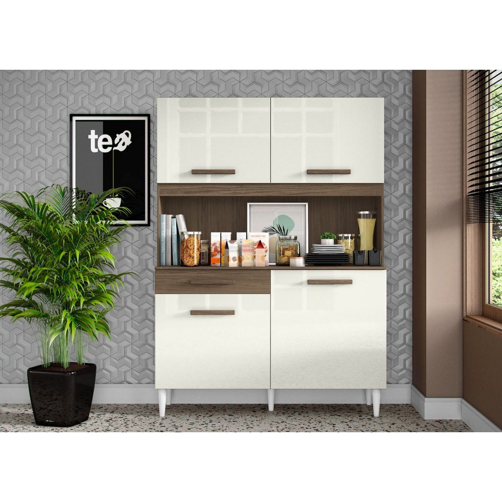Kit Cozinha Compacta Cleo com 4 Portas e 1 Gaveta Aramóveis ...