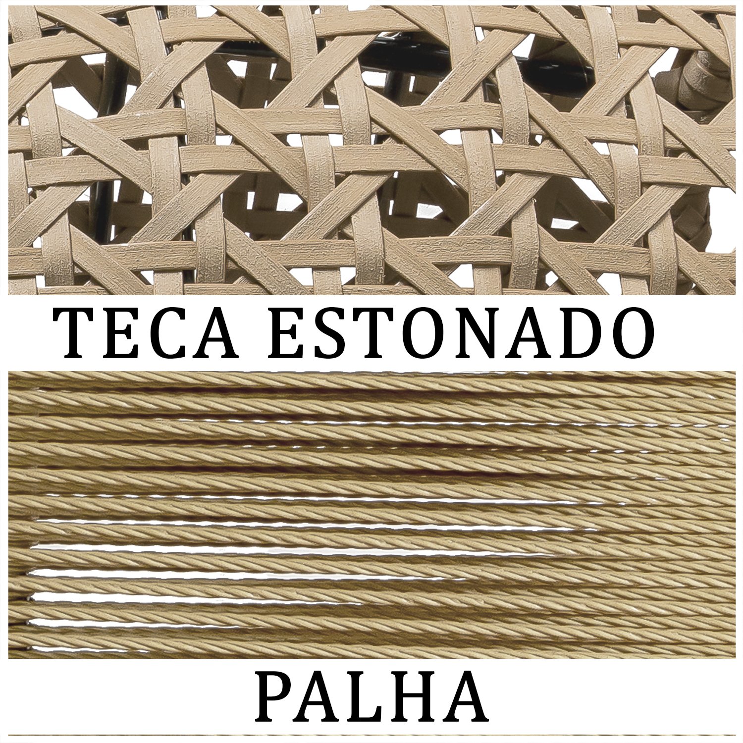 Conjunto Suécia com 2 Poltronas em Corda Sintética Palha e 1 Puff Trama ...