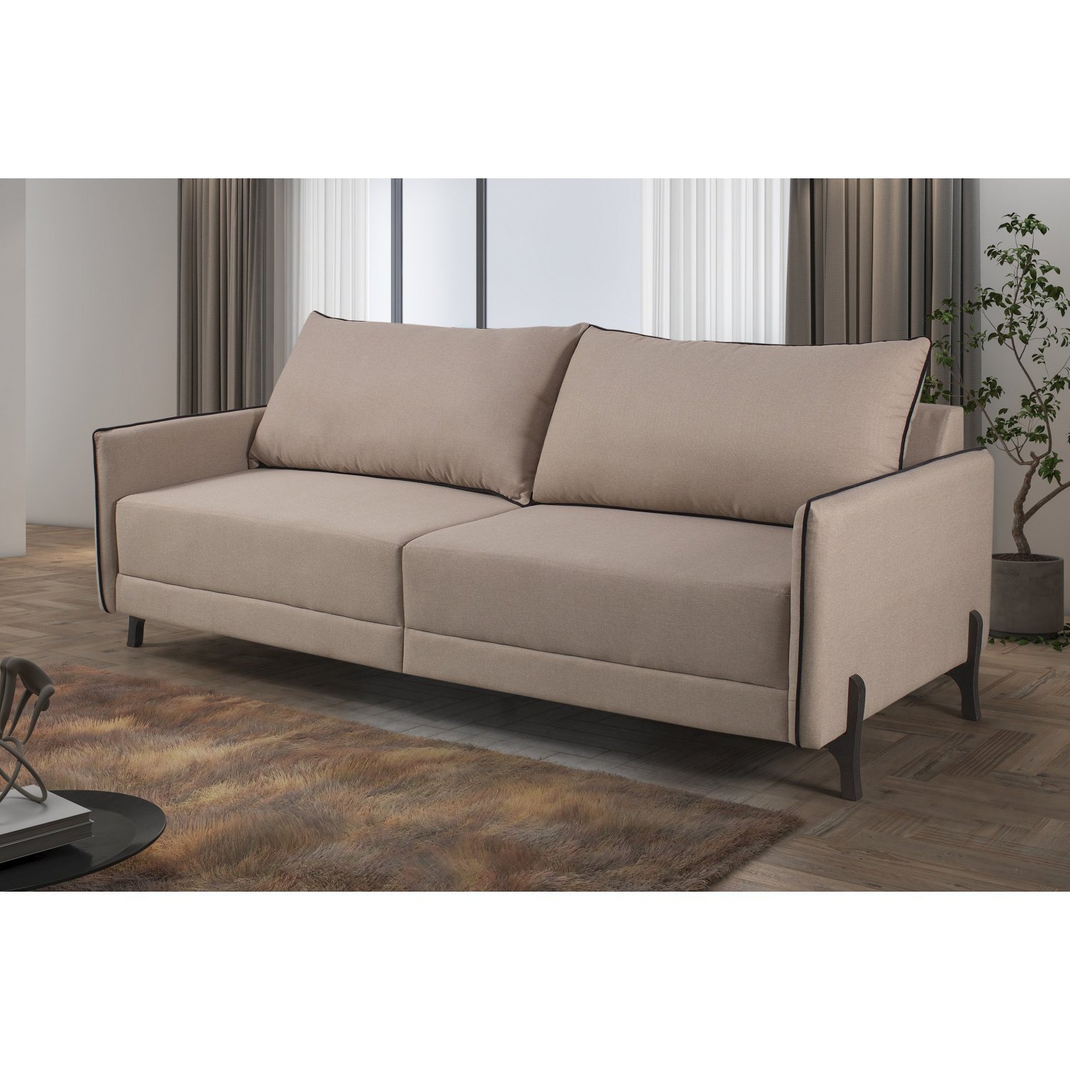 Sofá 3 Lugares em Linho Living Dubai | MadeiraMadeira