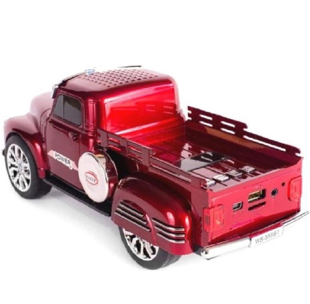 Caixa Som Portatil Caminhonete Camionete Bluetooth Fm Vermelho WS-558B ...