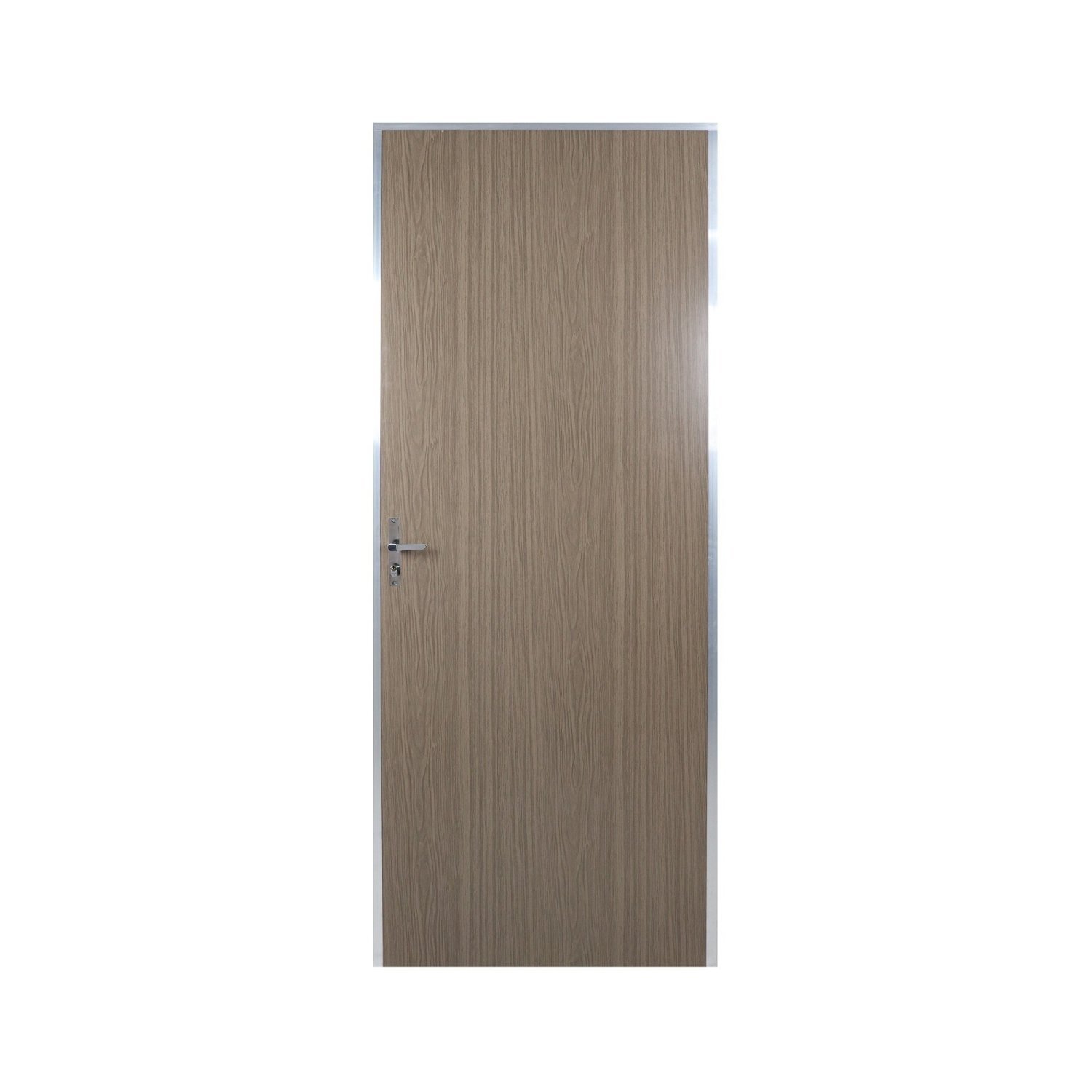 Kit Porta de Madeira Lisa 212x75cm com Batente de Aluminio 3,6cm ...
