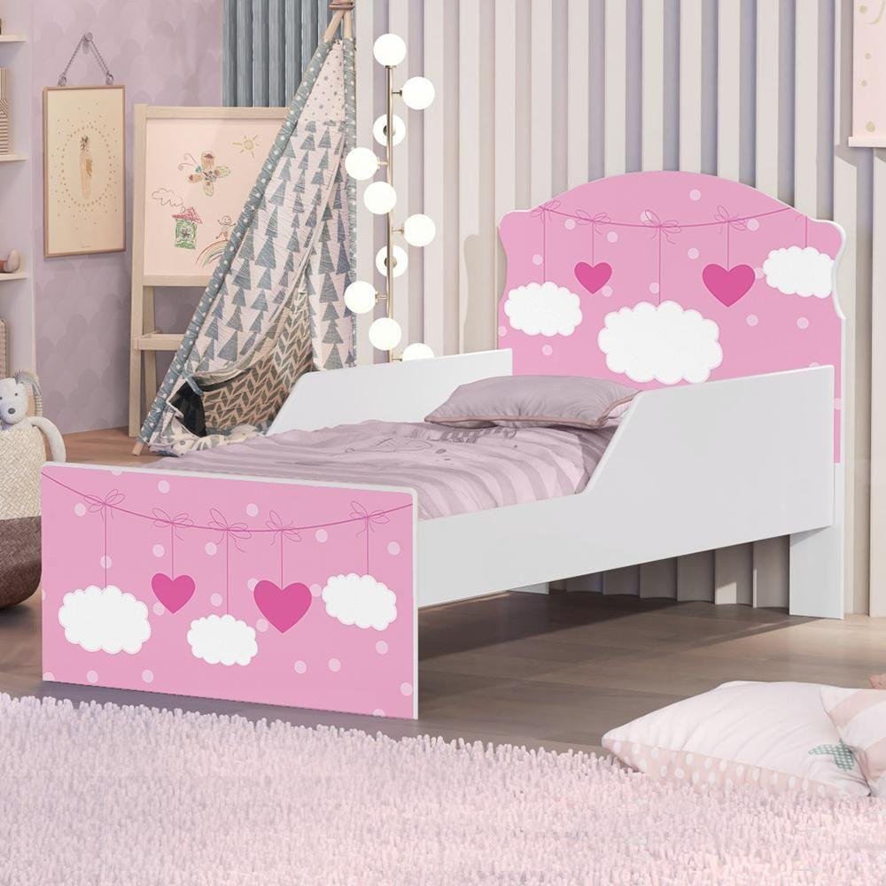 Cama Infantil Nuvem Rosa Menina | MadeiraMadeira