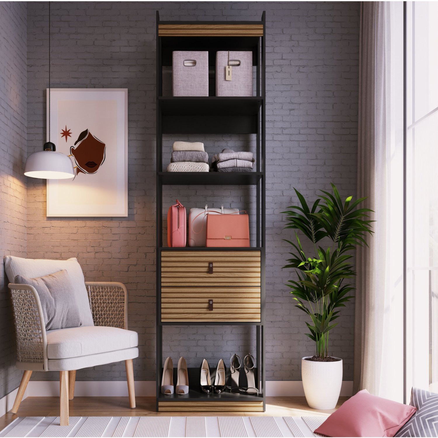 Guarda-roupa Closet Gaveteiro Amber Geniaflex | MadeiraMadeira