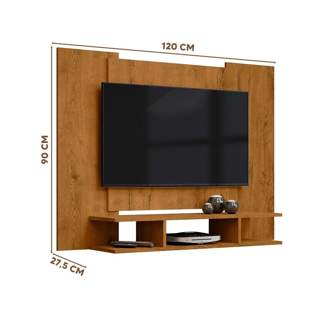 Painel De TV 48 Polegadas Com 3 Nichos Freijó E J | MadeiraMadeira