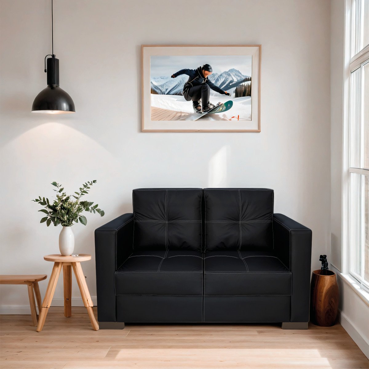 Sofa 2 Lugares Montenegro Sintético com Linha - Doce Sonho Móveis Sala ...