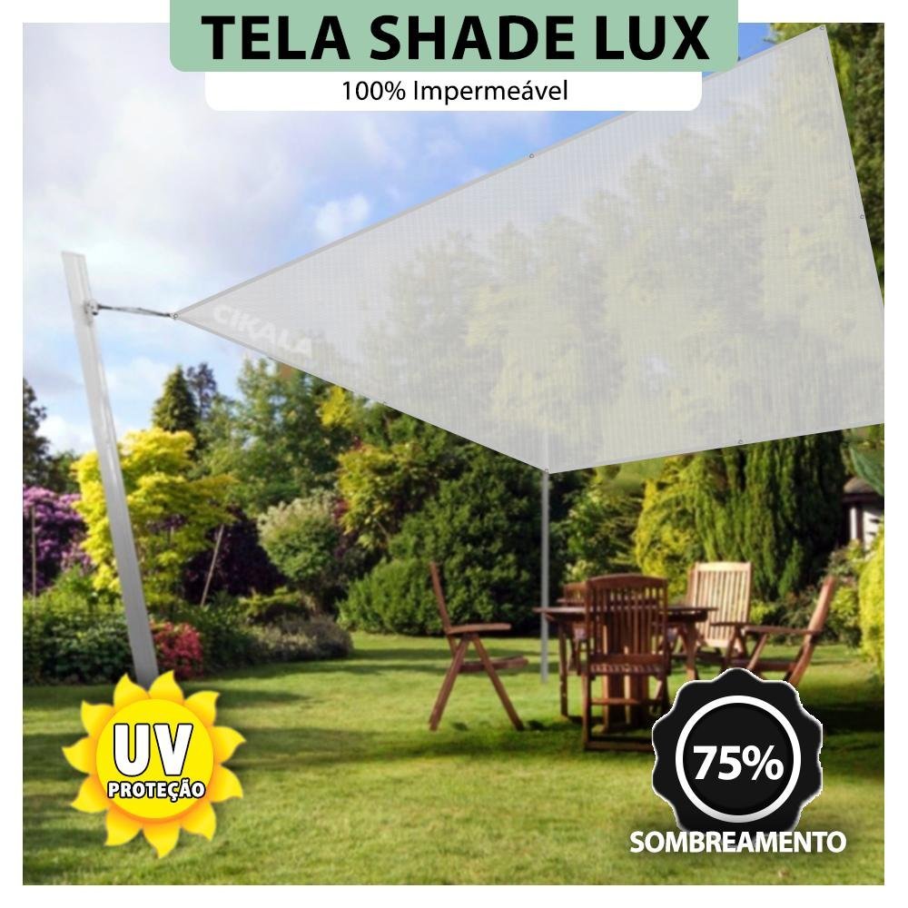 Tela Lona Translúcida 6x3 Metros Sombreamento Impermeável Shade Lux + Kit | MadeiraMadeira