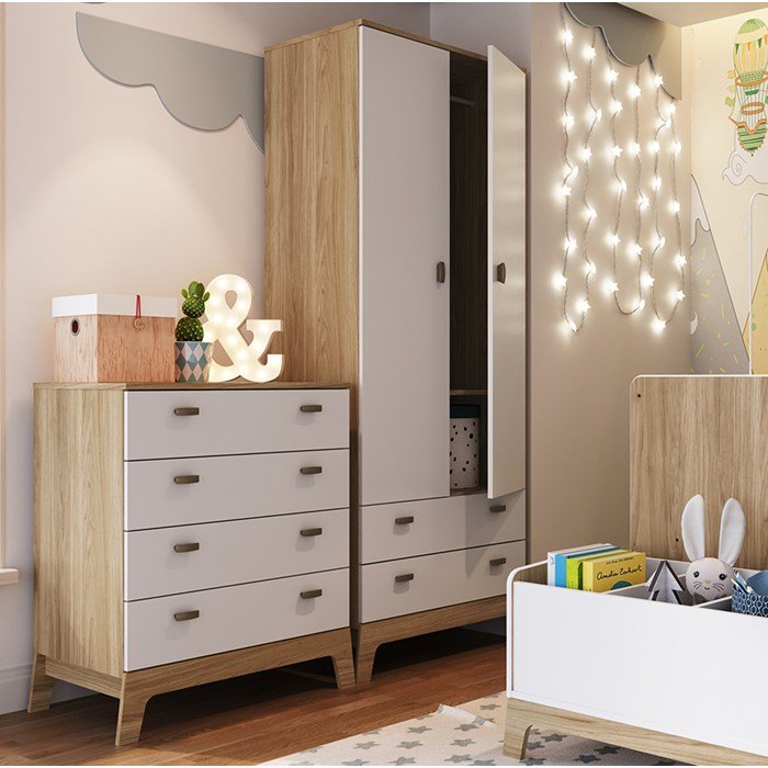 Guarda Roupa E Comoda Infantil Favo de Mel FM005 FM003 Itapua Branco ...