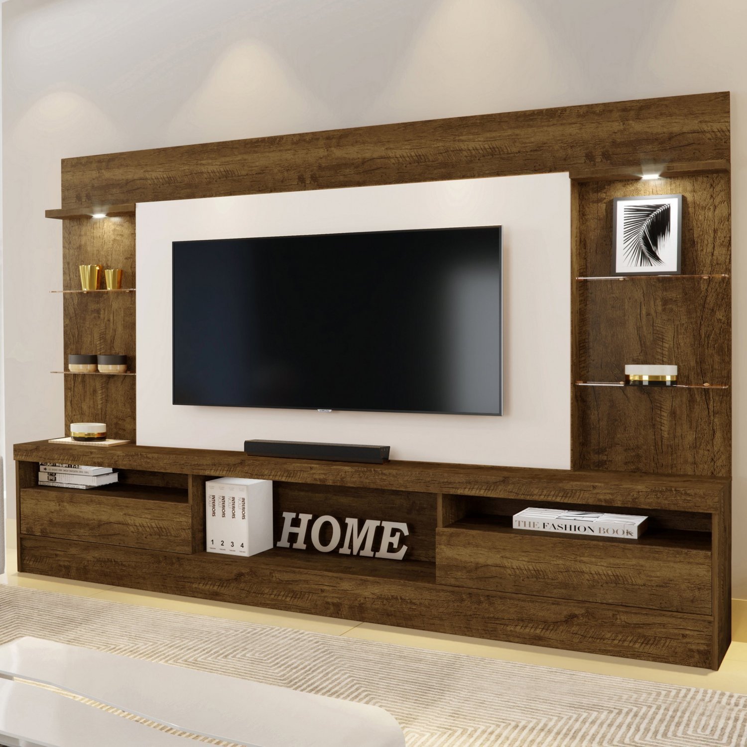 Estante Home para TV até 65 Polegadas com Suporte e Vidro Mali Mavaular ...