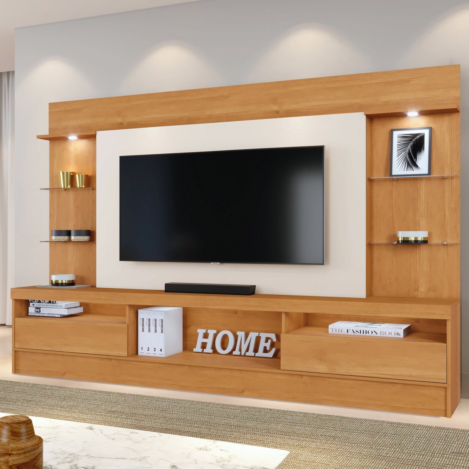 Estante Home para TV até 65 Polegadas com Suporte e Vidro Mali Mavaular ...