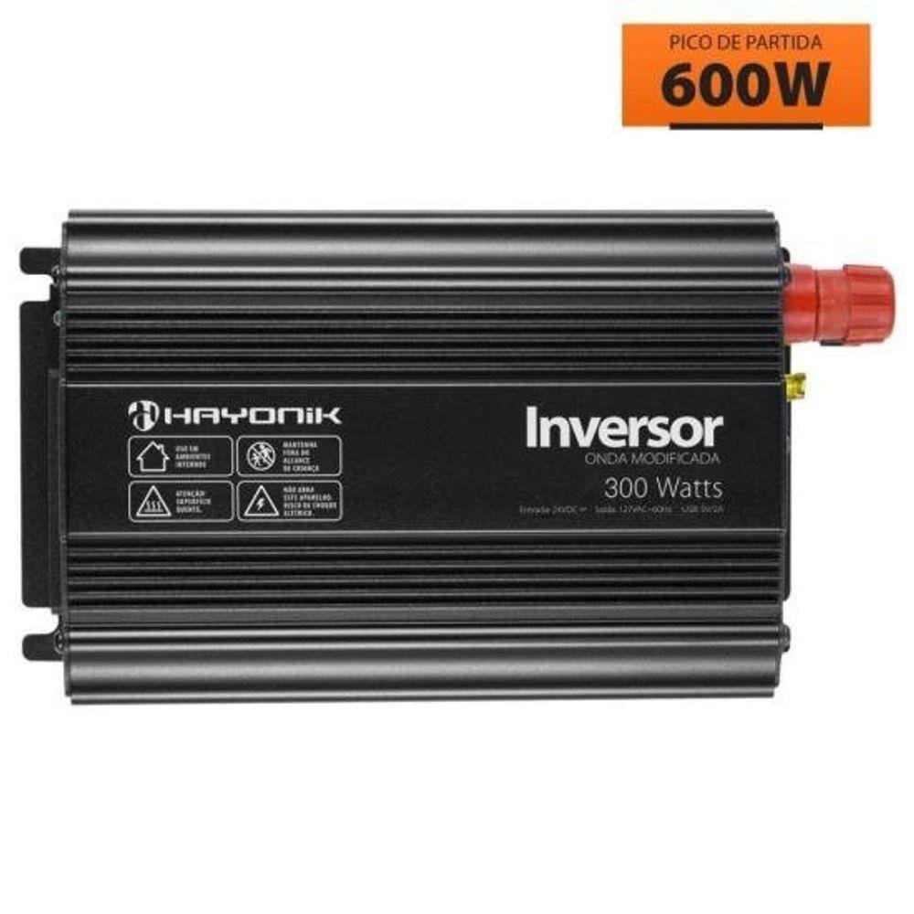 Inversor de Onda Modificada 300w 24vdc-127v Pw11-8 Off Grid Hayonik | MadeiraMadeira