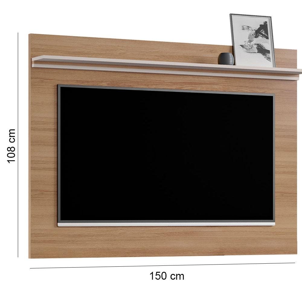 Painel para TV até 55 Polegadas Lion Cedro Off White Frade Movelaria ...