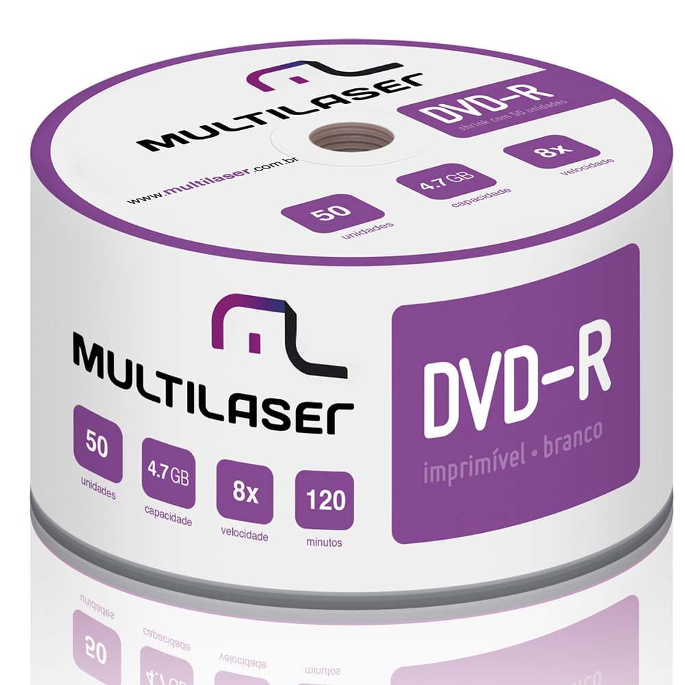 Mídia Multilaser Dvd-r Printable 16x 4,7 Gb - Dv052out [reembalado ...