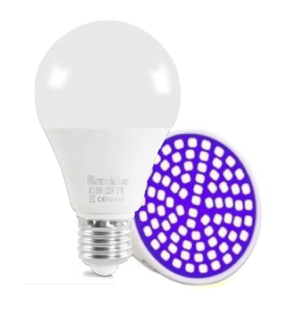 Lâmpada Uv Esterilizador Germicida Ultravioleta Bocal E27 7w Led 110V ...