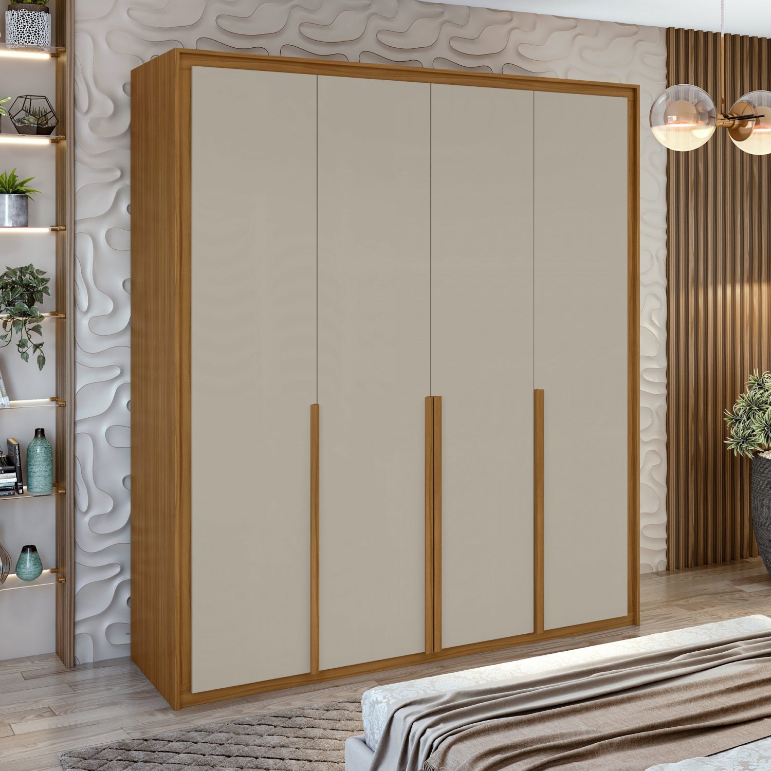 Guarda-roupa Casal 100% MDF 4 Portas 3 Gavetas Imperatore Móveis Lopas | MadeiraMadeira