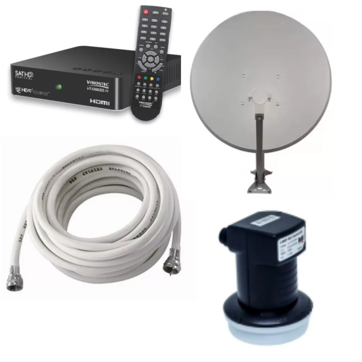 Kit Completo 2 Receptor Visiontec Vt1000 Nova Parabólica | MadeiraMadeira