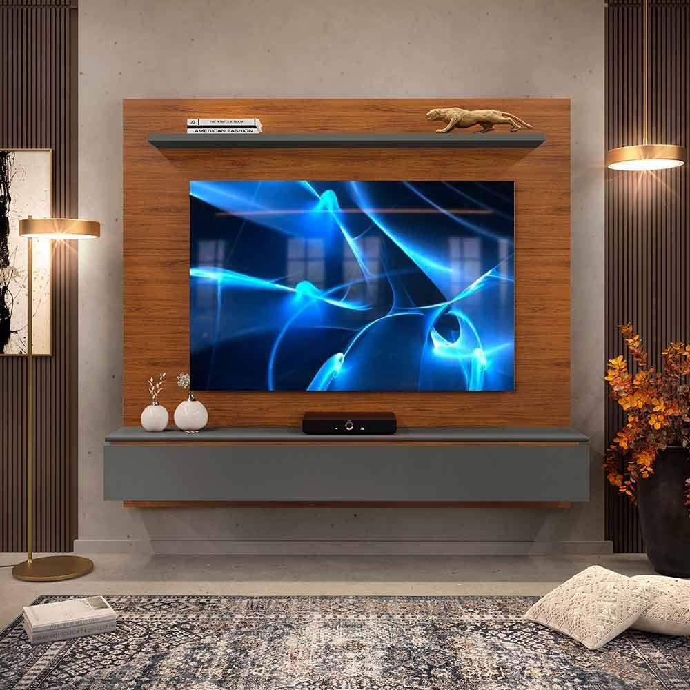 Painel Para TV Até 60 Polegadas Freijó Cinza Urbano Marley DJ Móveis | MadeiraMadeira